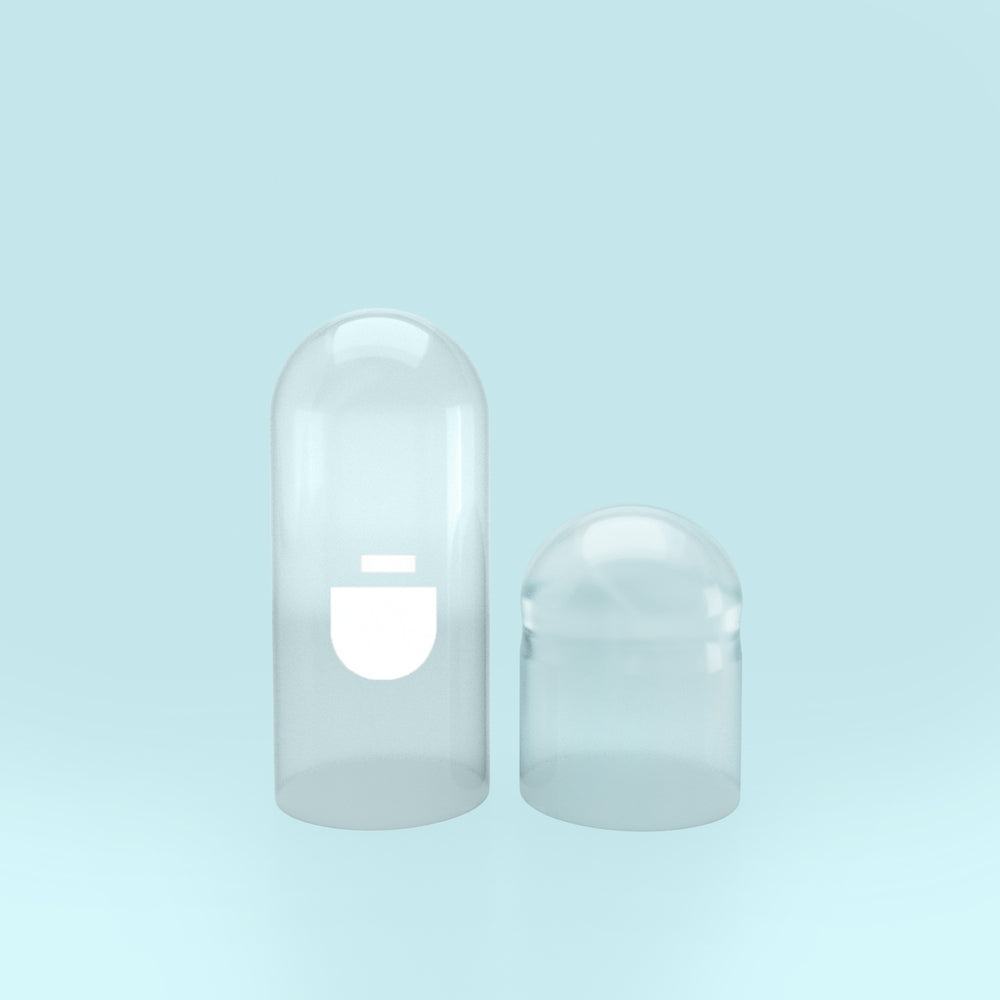 Clear Vegetarian Capsules Size 0 - White Printed Mushroom Logo (Box of ...